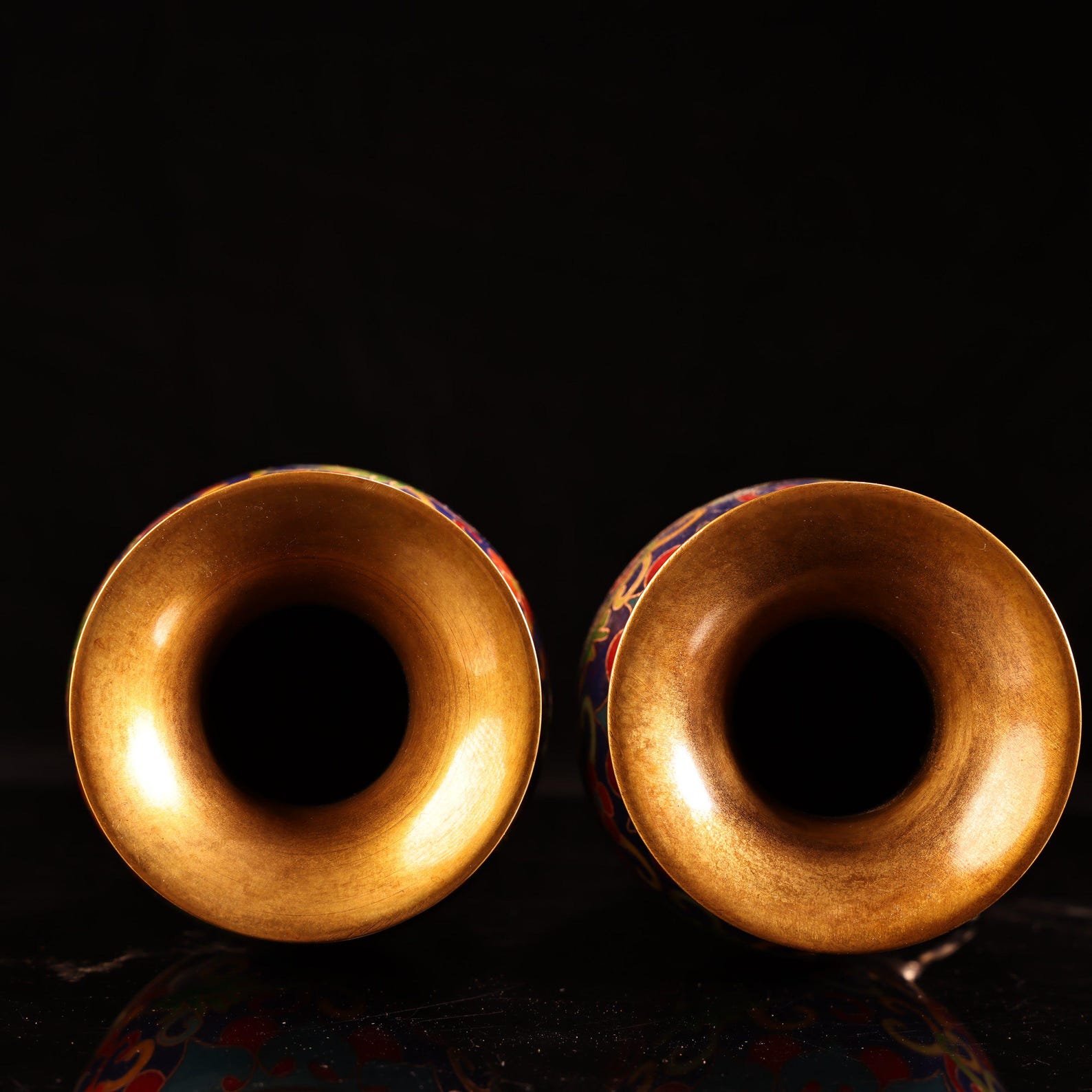 Chinese Antique Collection Handmade Carved Copper Cloisonn é Flower and ...