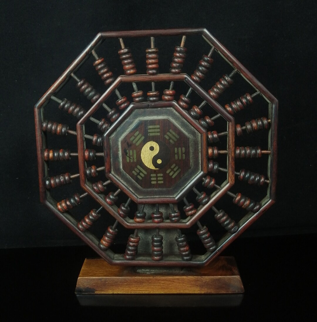 Chinese Hand Carved Solid Wood Octagonal Abacus/screen Ornaments ...