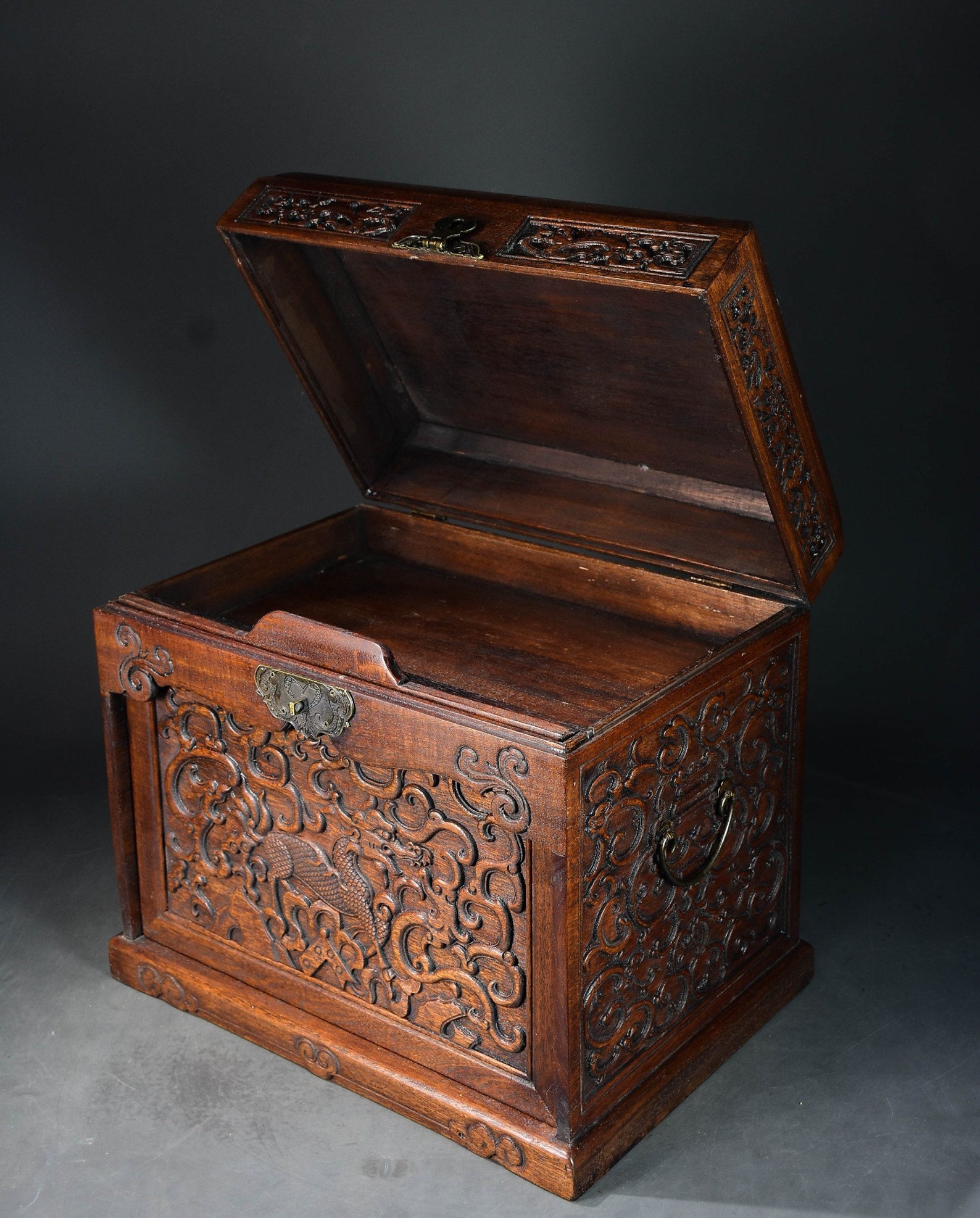 Hand-carved Rosewood Storage Box/mechanism Box/makeup Box,home ...