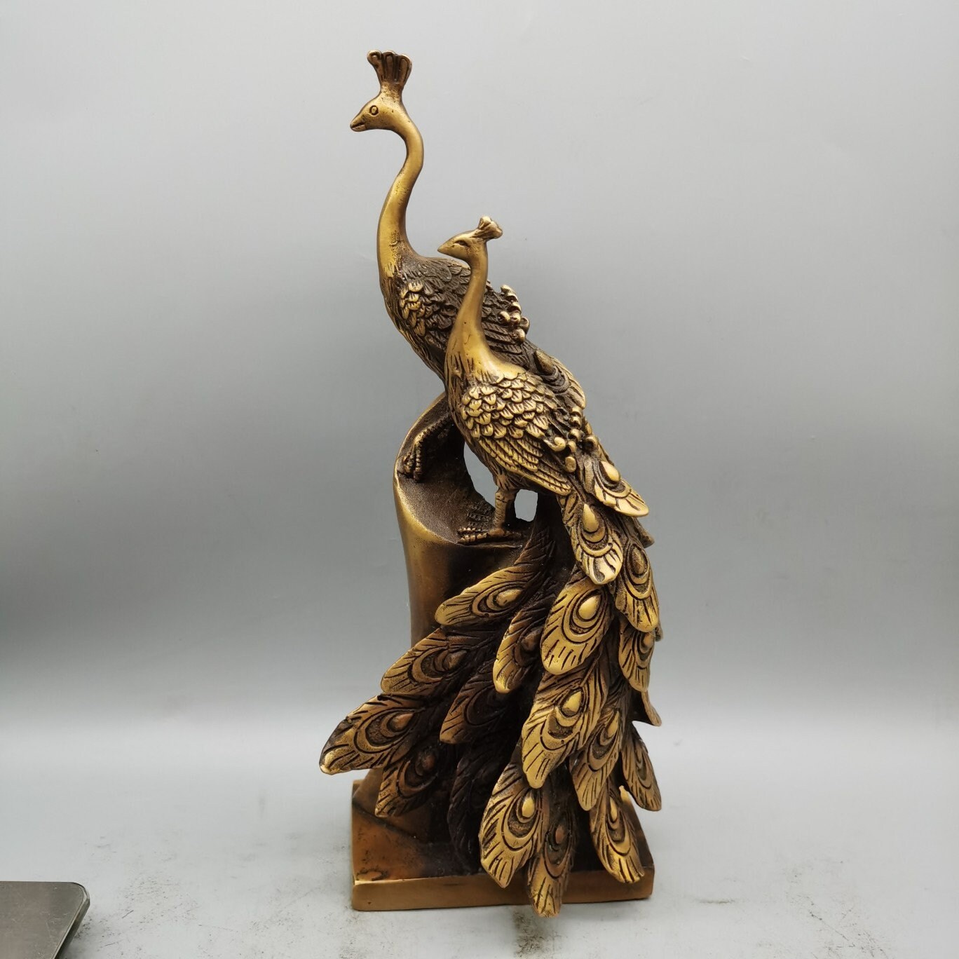 Handcarved Copper Peacock Statue Ornament ,exquisite Patterns ...