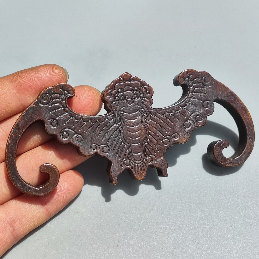 Chinese Handcarved Solid Copper Bat Pen Holder Paperweight Orrnaments ...