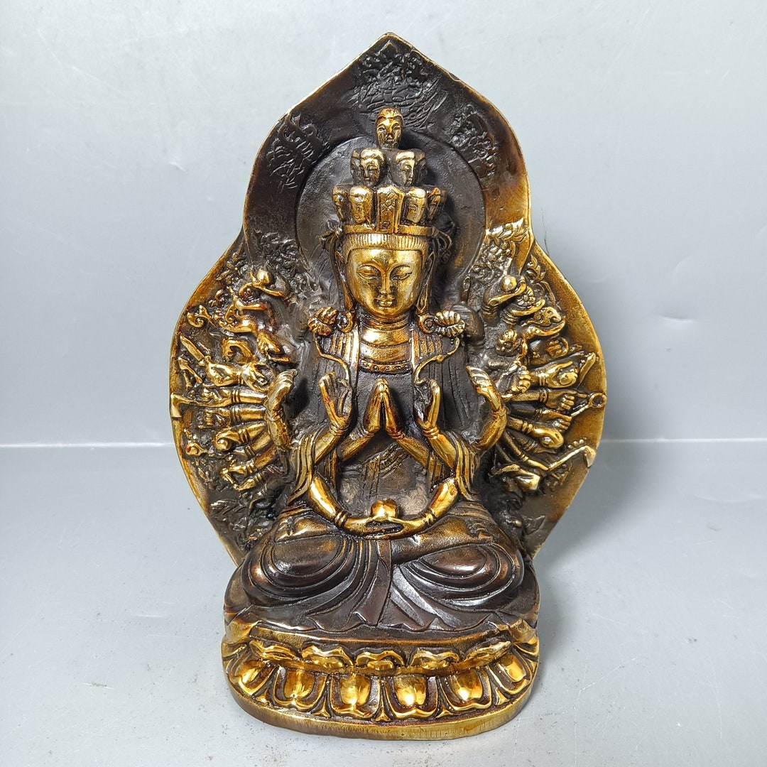 Chinese Handcarved Copper Thousand-hand Bodhisattva Buddha Statues ...
