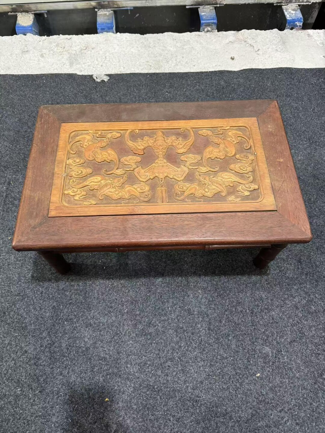 Rosewood Dragon Patterned Bamboo Leg Kang Table/coffee Table/tea Table ...