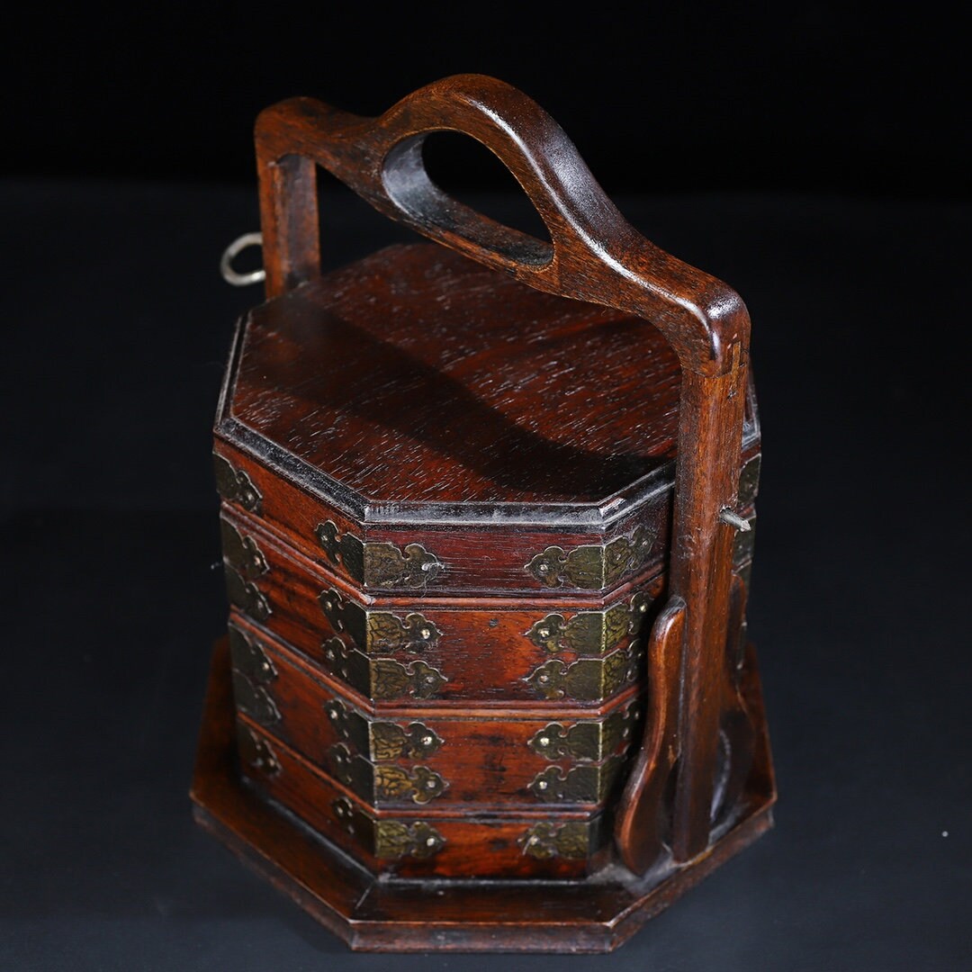 Rosewood Multi Layered Octagonal Shaped Portable Food Box/fruit Box ...