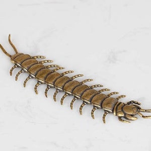 Chinese Handmade Carved Brass Centipede Statue , Insect Tea Pets ...