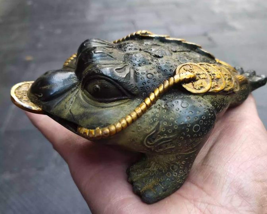 Bronze Three Legged Golden Toad Statue Decoration, Chinese Handmade ...