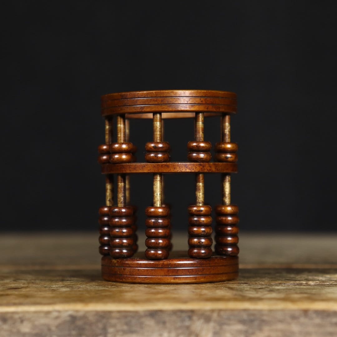 Chinese Handmade Carved Copper Abacus and Pencil Holder Decoration ...