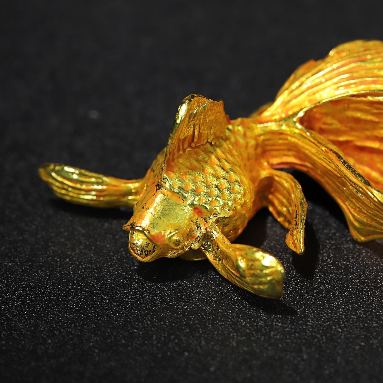 Chinese Handmade Carved Copper Goldfish Statue Decorative Ornaments ...