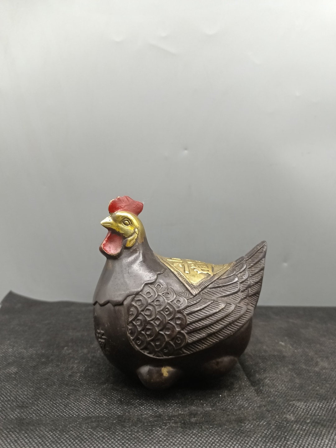 Chinese Handmade Copper Chicken Statue Decorative Ornaments - Etsy