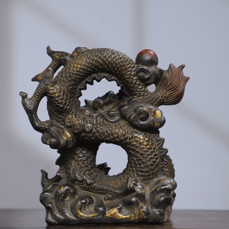 Chinese Handcarved Copper Dragon Fish Statue，rare Statues，home ...