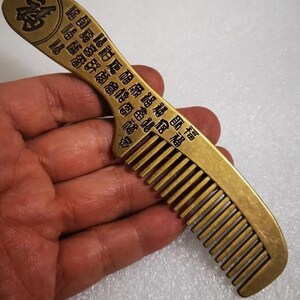 Chinese Antiques Handmade Copper Fuzi Comb, Hairdressing Comb, Massage ...
