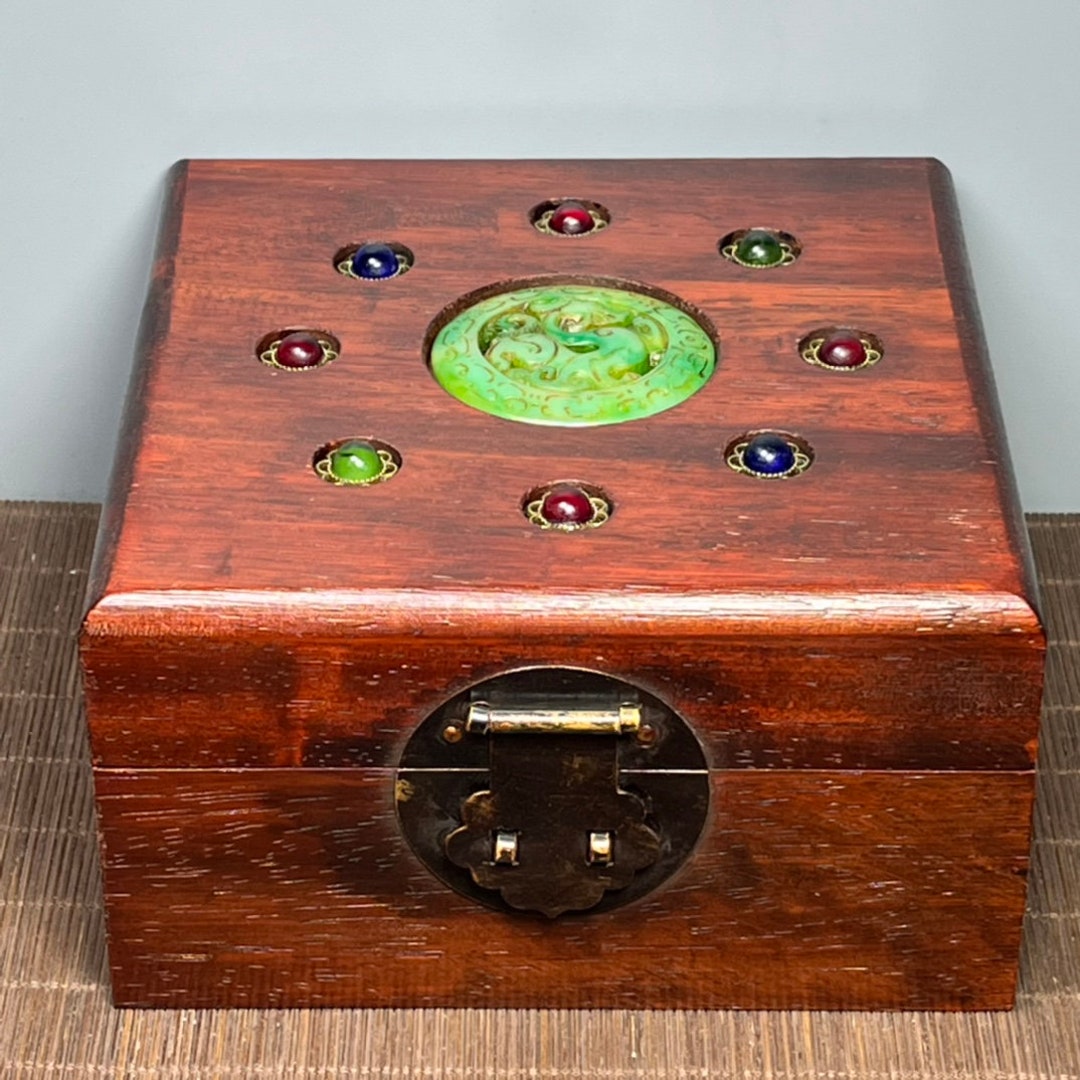 Hand-carved Sandalwood Gemstone Storage Box/jewelry Box,home Decoration ...