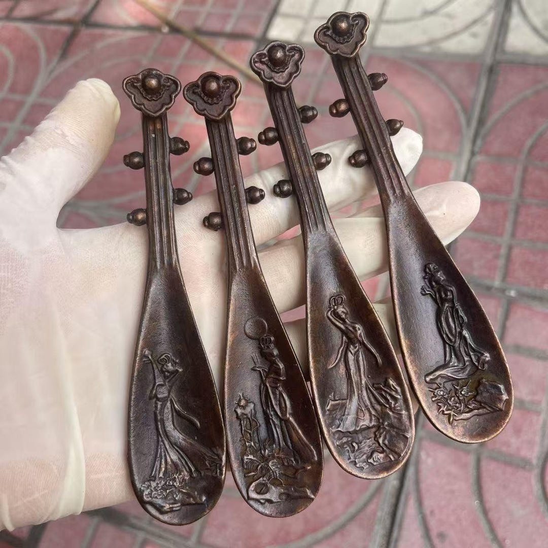 Collect a Set of Hand Carved Copper Tea Spoons Featuring the Four ...
