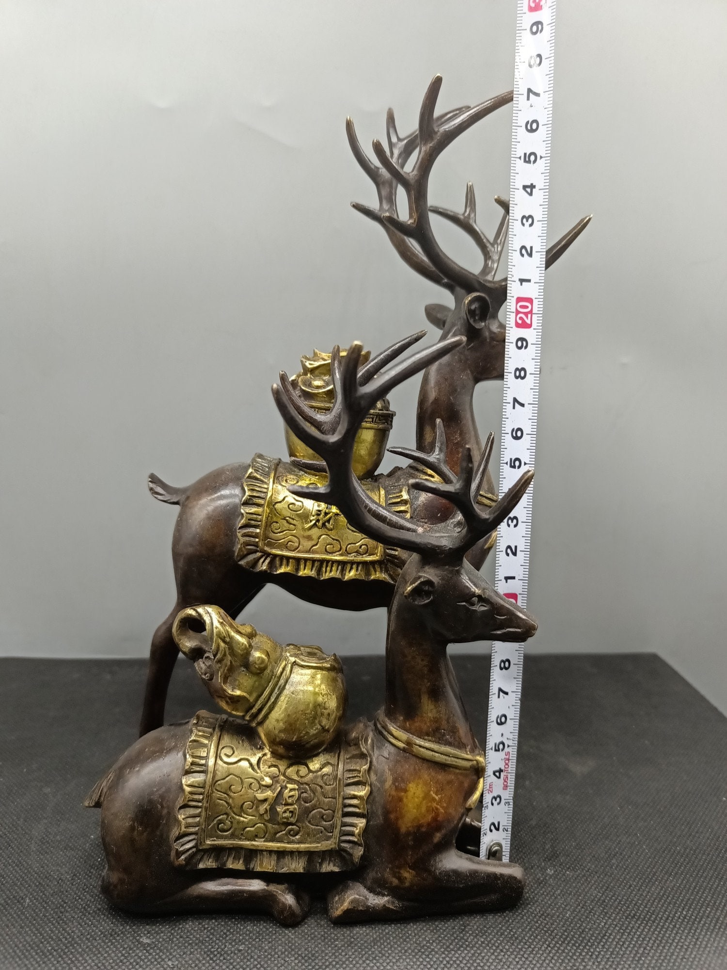 Chinese Handcarved Copper Deer a Pair Statues Ornament，home Decoration ...
