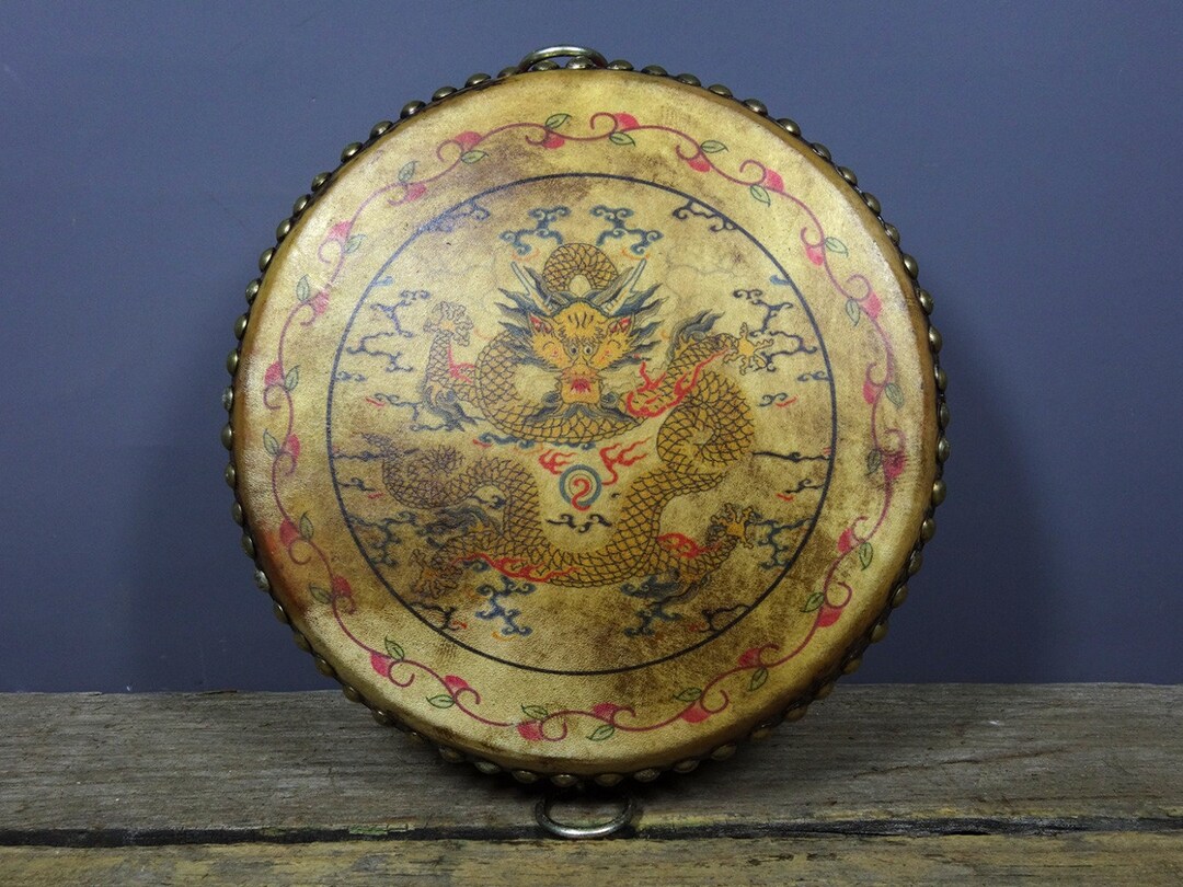Chinese Dragon and Phoenix Patterns on Cowhide Drums,double-sided Hand ...