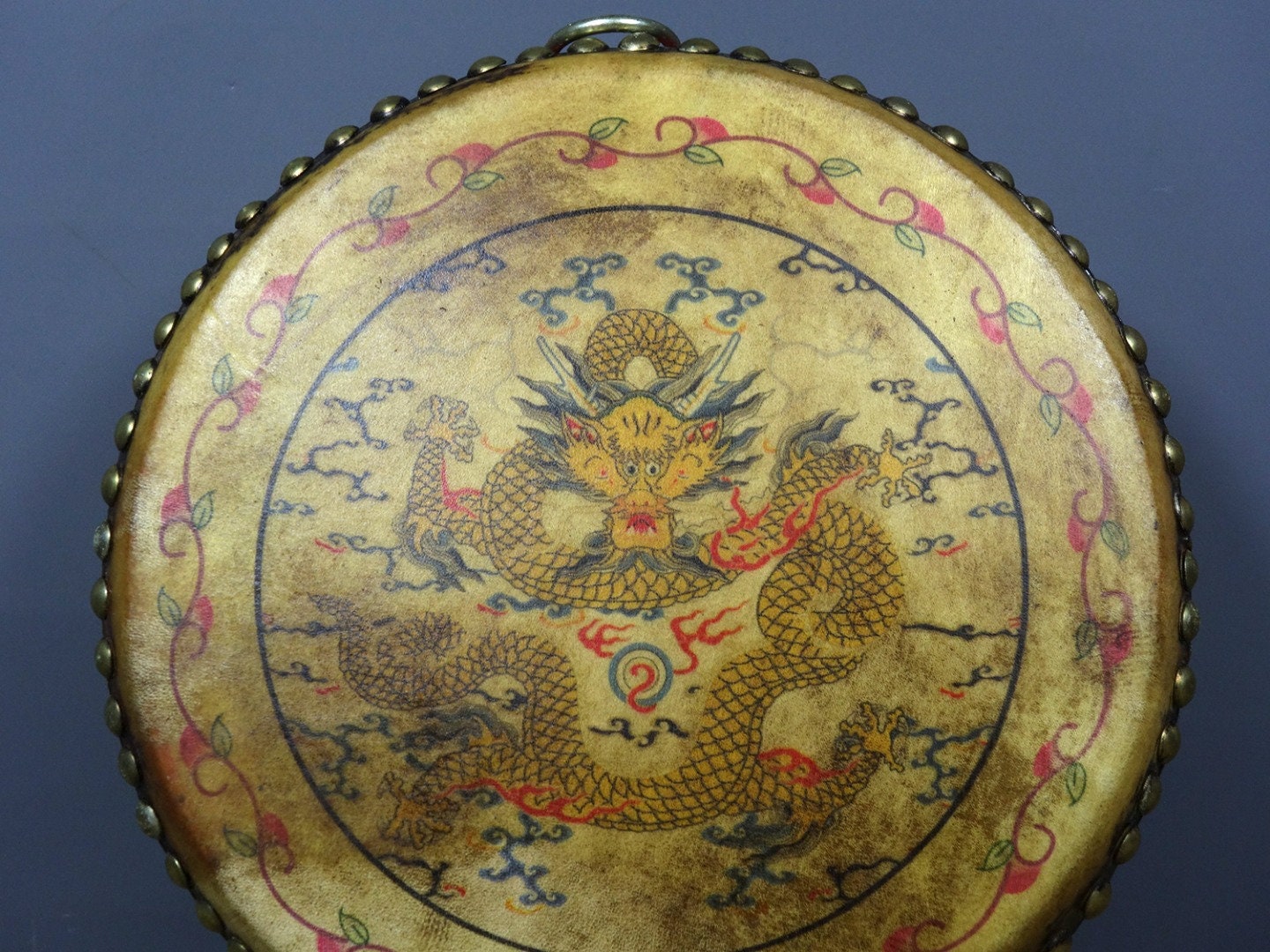 Chinese Dragon and Phoenix Patterns on Cowhide Drums,double-sided Hand ...