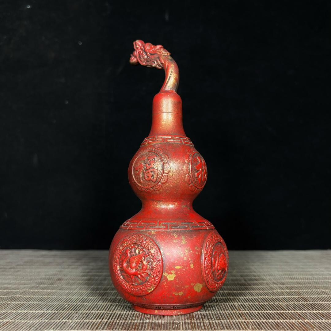 Hand Carved Copper Gourd Statue Ornament, Copper Carving, Precious and ...