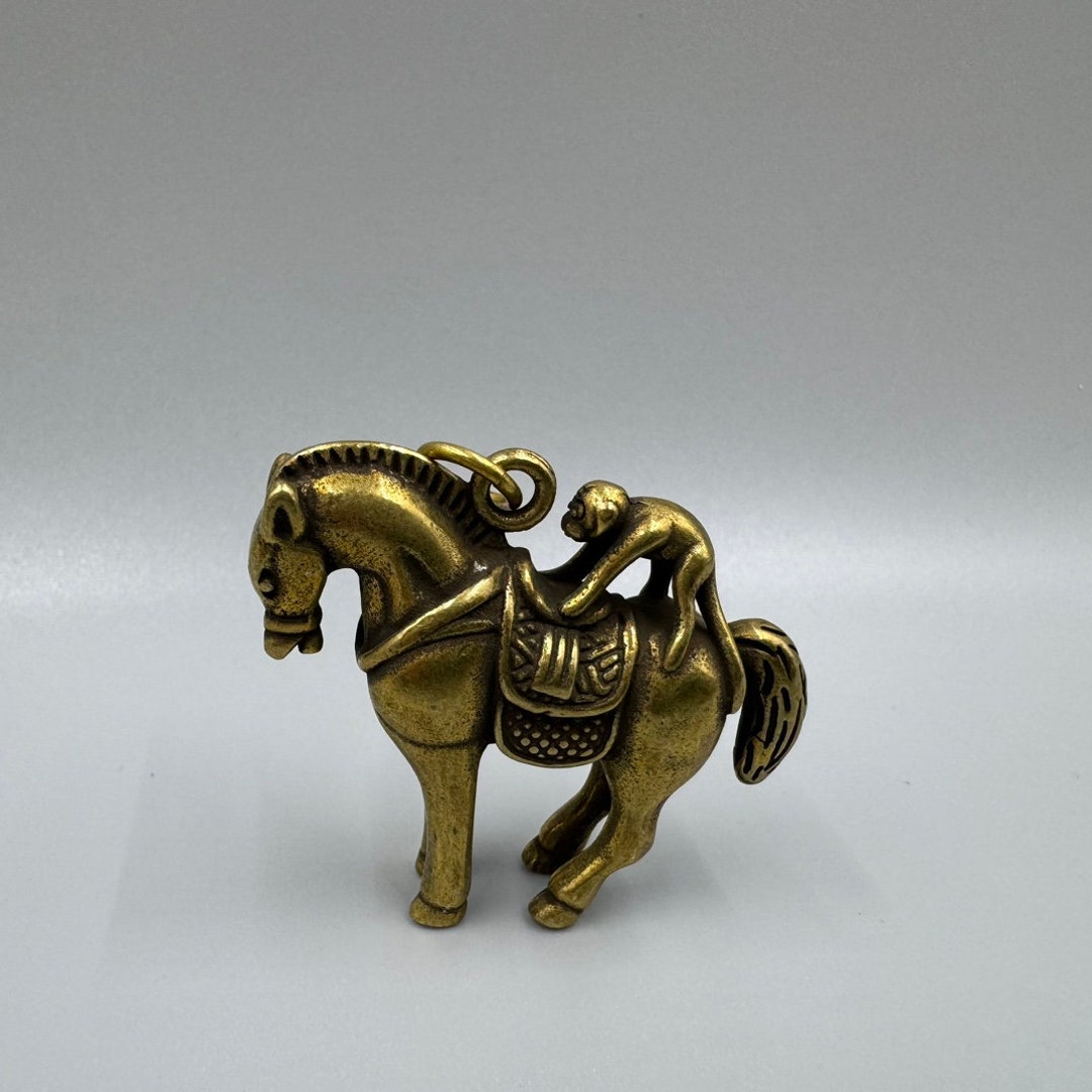 Chinese Handmade Carved Copper Horse and Monkey Statue Ornaments ...