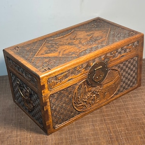 Handcarved Rosewood Crane Box/storage Box, Exquisite Wood Carving ...