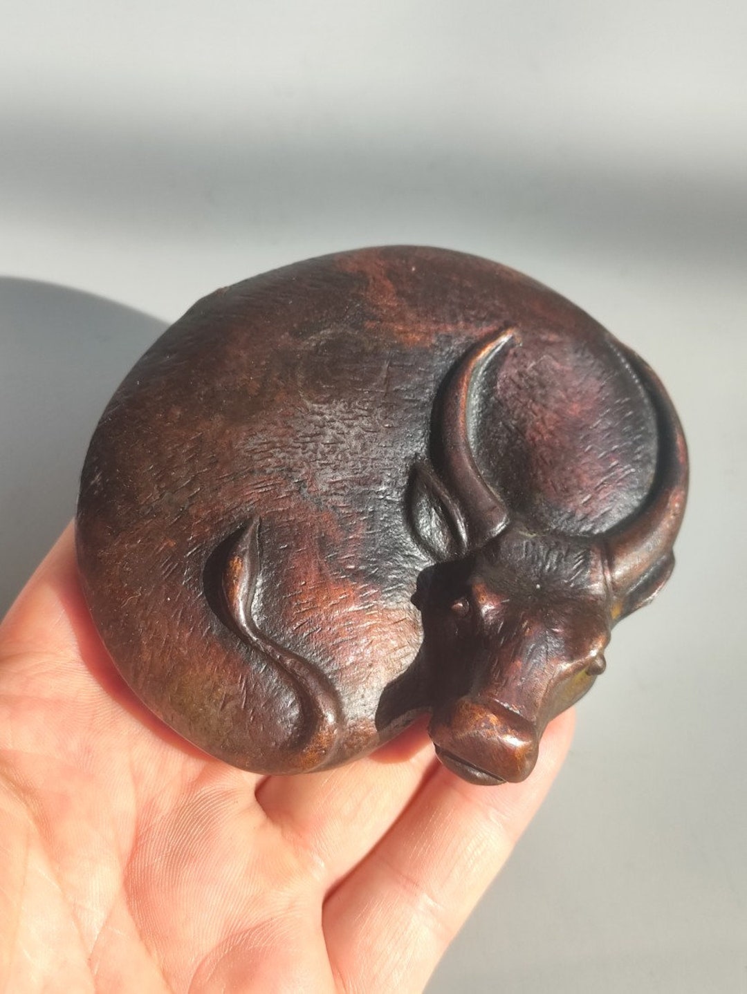 Chinese Handcarved Copper Cattle Statue Ornament，home Decoration，worth ...