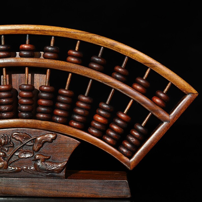 Chinese Handmade Carved Rosewood Fan-shaped Abacus Ornaments - Etsy