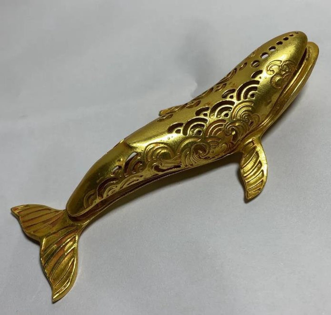 Copper Gilded Whale Statue Incense Burner Decoration，chinese ...