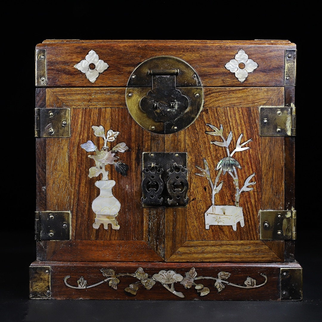 Chinese Antiques Handmade Rosewood Flower and Bird Patterns Multi ...