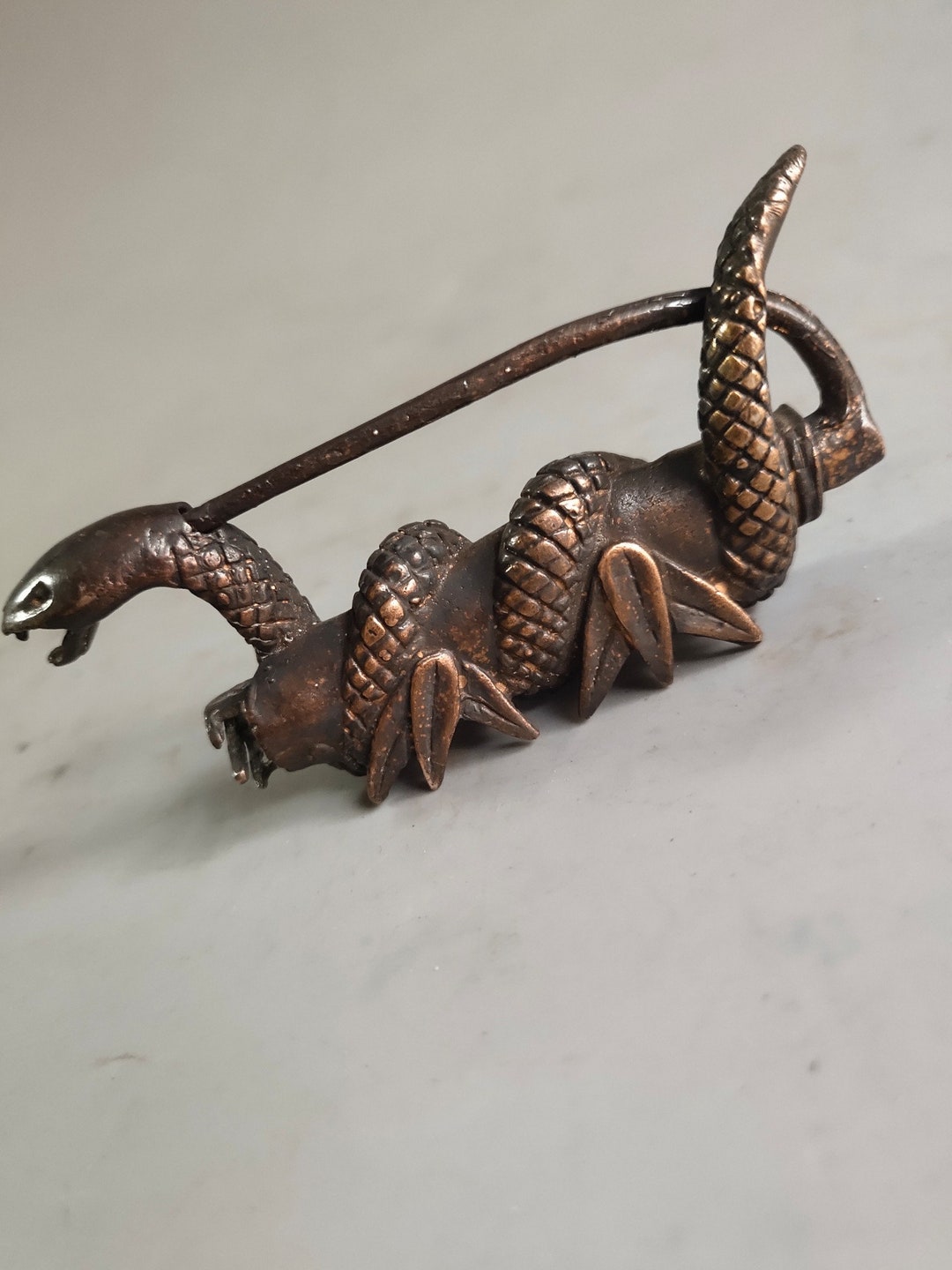 Handcarved Copper Snake Lock,door Lock,cabinet Lock,irregular Lock ...