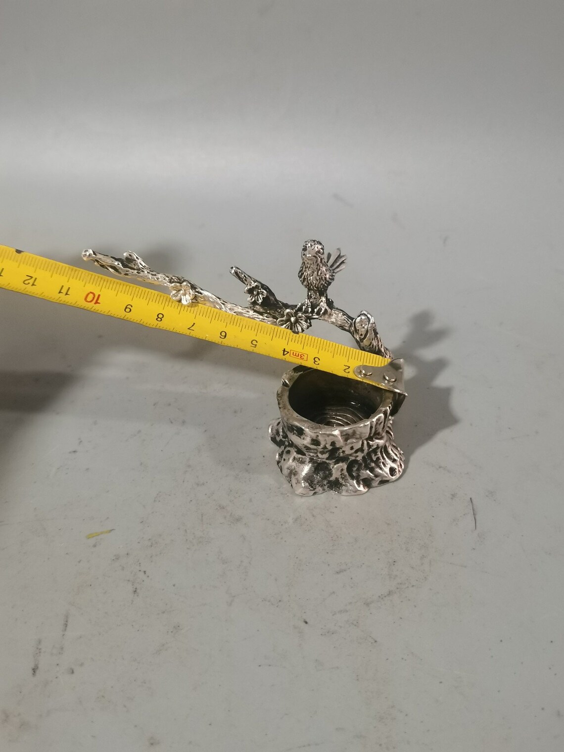 Chinese Handcrafted Tibetan Silver Tree Branches and Bird Pen Washes ...