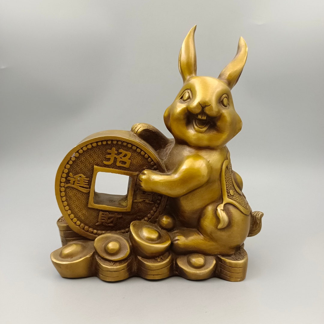 Handcarved Copper Rabbit Statue, Collected in China, Rare and Beautiful ...