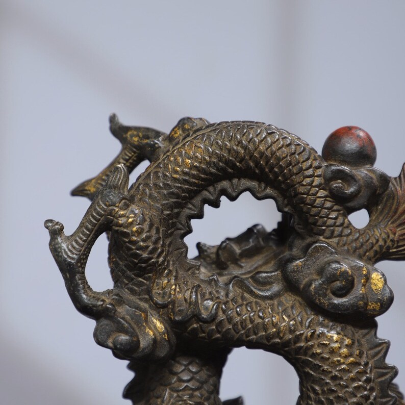 Chinese Handcarved Copper Dragon Fish Statue，rare Statues，home ...