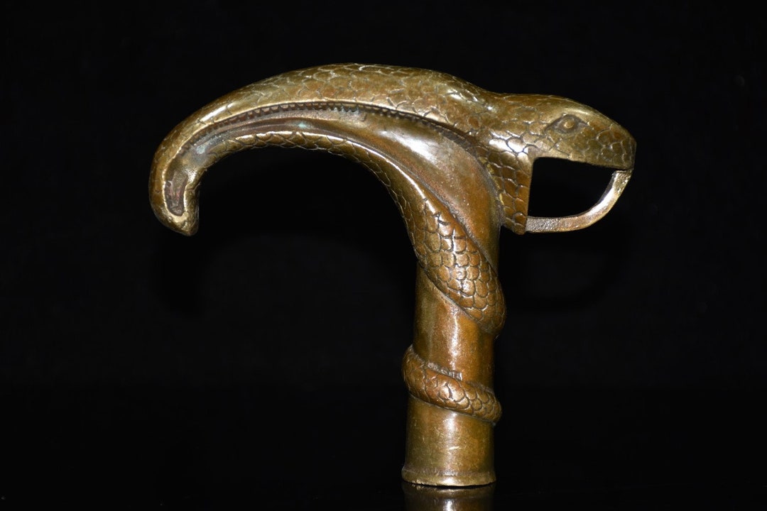 Handcarved Copper Snake Head and Crutch Head Decorative Ornaments ...