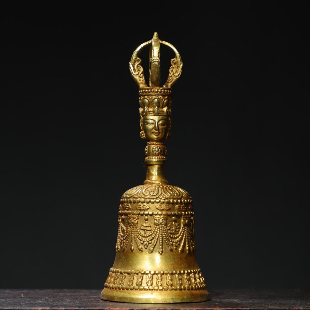 Chinese Antique Hand Carved Copper Bell Statue Ornament, Unique ...