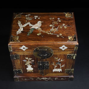 Chinese Antiques Handmade Rosewood Flower and Bird Patterns Multi ...