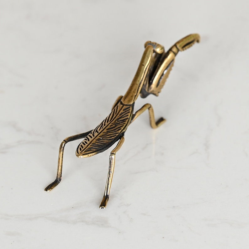 Vintage Brass Mantis Statue, Artwork,lifelike Mantis Figurine Ornaments ...
