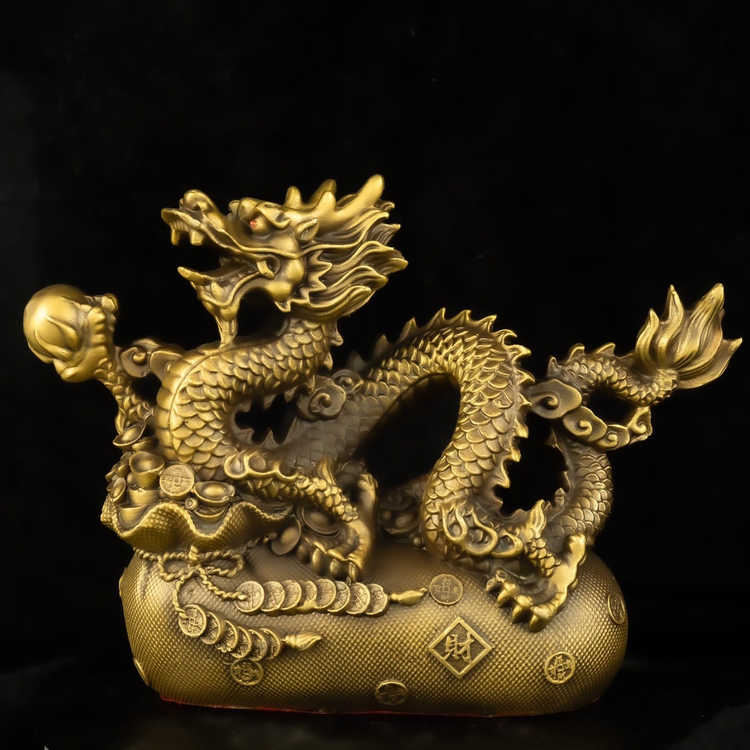 Handmade Copper Carving Dragon Statue Decorations,exquisite Designs ...