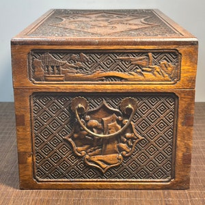 Handcarved Rosewood Crane Box/storage Box, Exquisite Wood Carving ...