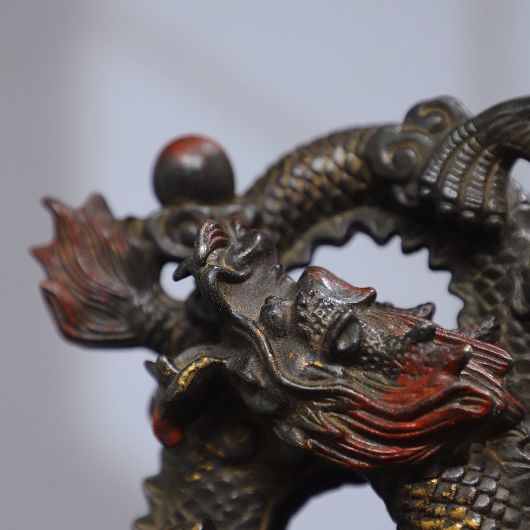 Chinese Handcarved Copper Dragon Fish Statue，rare Statues，home ...