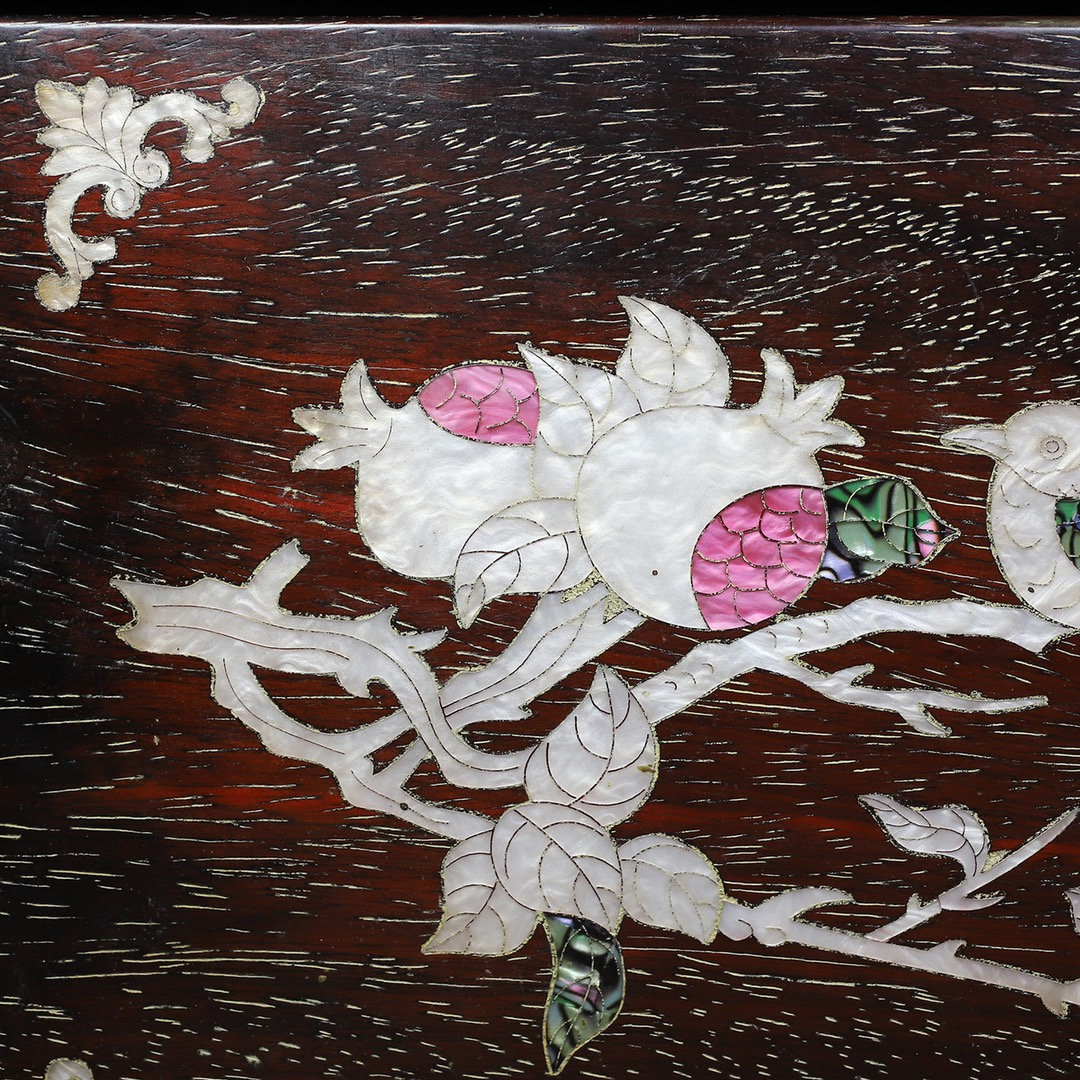 Chinese Handmade Natural Sandalwood Flower and Bird Patterned Treasure ...