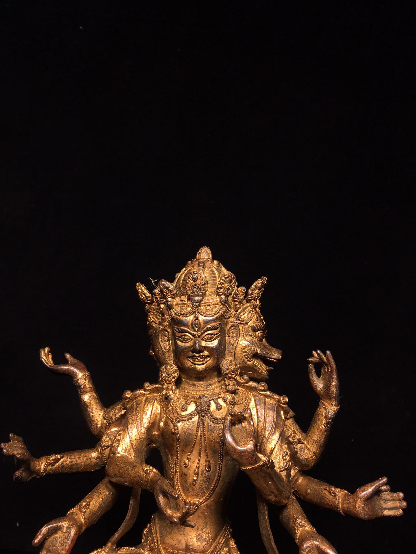 Chinese Collection of Handmade Carved Pure Copper Buddha Statues ...
