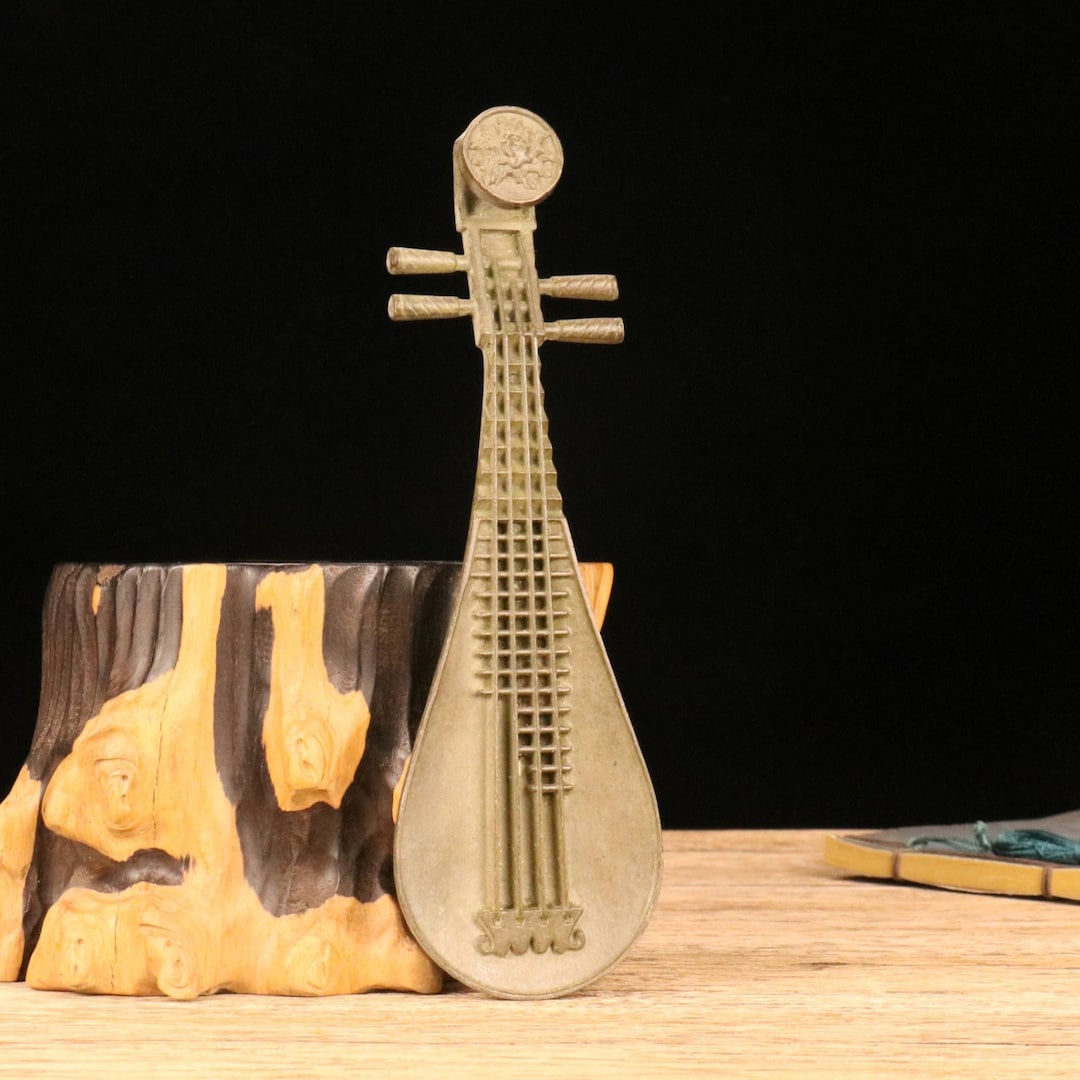 Handmade Carving Copper Pipa Statue Ornaments,exquisite Designs, Rare ...