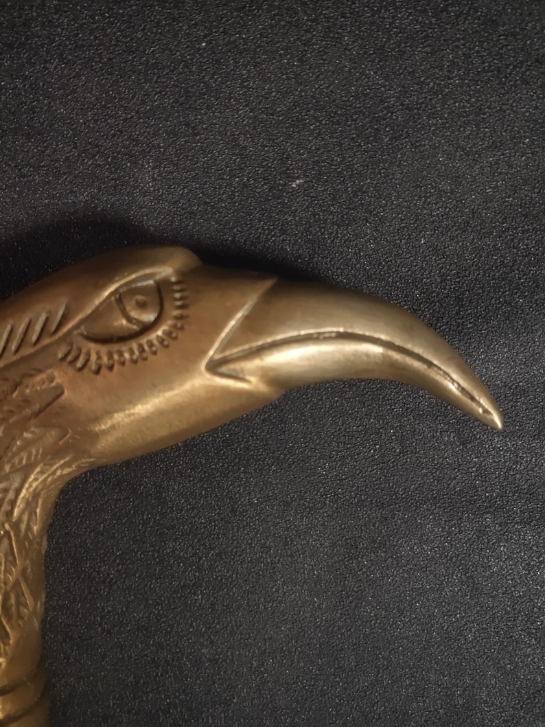 Chinese Hand Carved Copper Eagle Head and Crutch Head, Exquisite ...