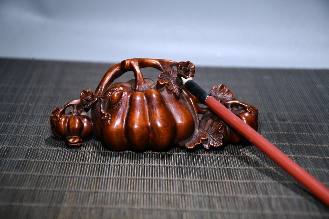 Boxwood Pumpkin Pen Holder Decorative Ornaments,handcrafted,decorated ...