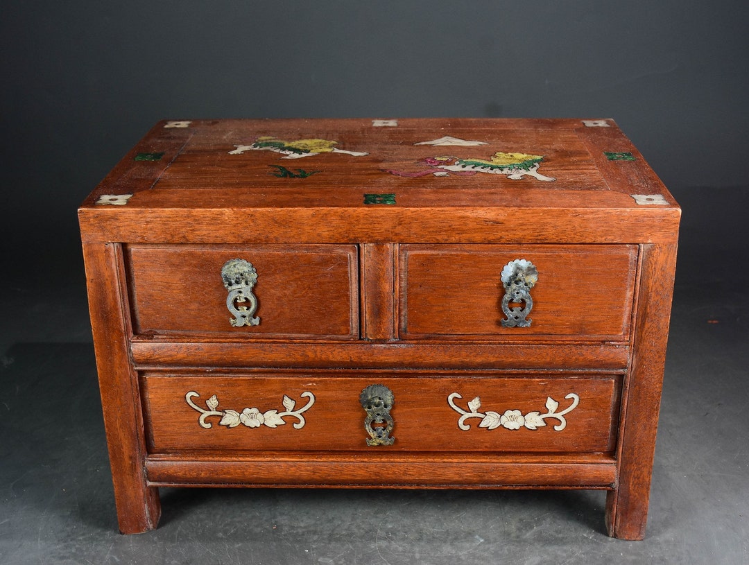 Handcarved Rosewood Lion Pattern Cabinets/drawer Cabinets/storage ...