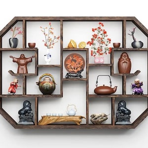 Chinese Handmade Wall Mounted Storage Rack,storage Tea Set Holder ...