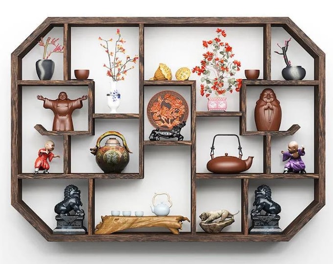 Chinese Handmade Wall Mounted Storage Rack,storage Tea Set Holder ...