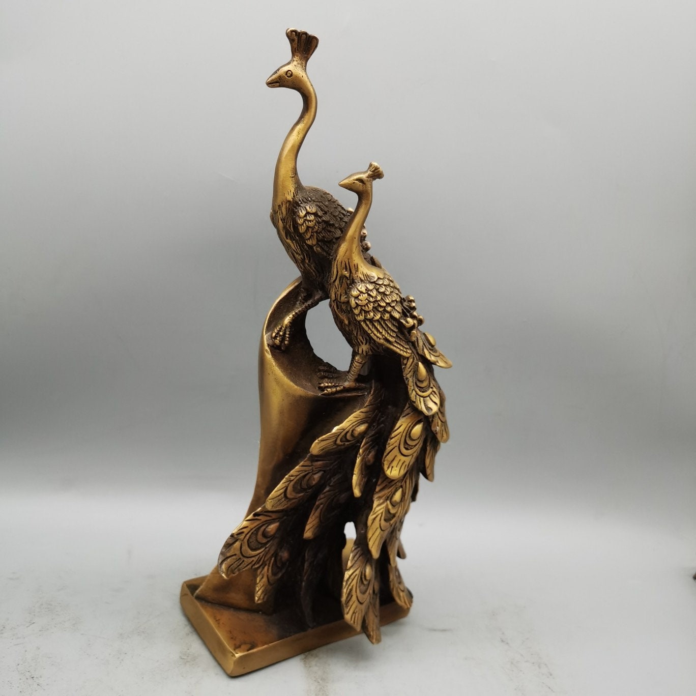 Handcarved Copper Peacock Statue Ornament ,exquisite Patterns ...