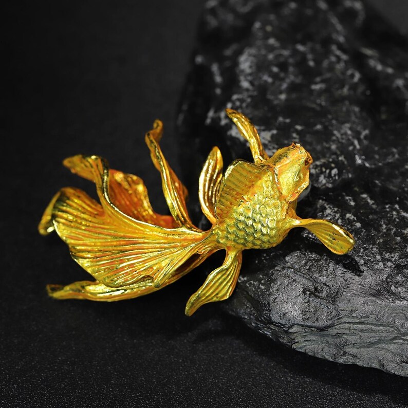 Chinese Handmade Carved Copper Goldfish Statue Decorative Ornaments ...