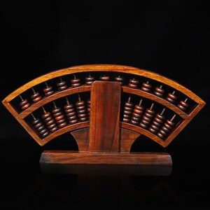 Chinese Handmade Carved Rosewood Fan-shaped Abacus Ornaments, Furniture ...