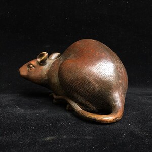 Chinese Handmade Carved Copper Mouse Statue Ornament, Exquisite ...